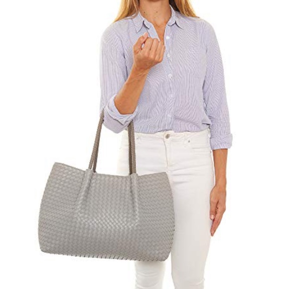 Lulu Dharma | Bags | Lulu Dharma Gray Leather Tote | Poshmark